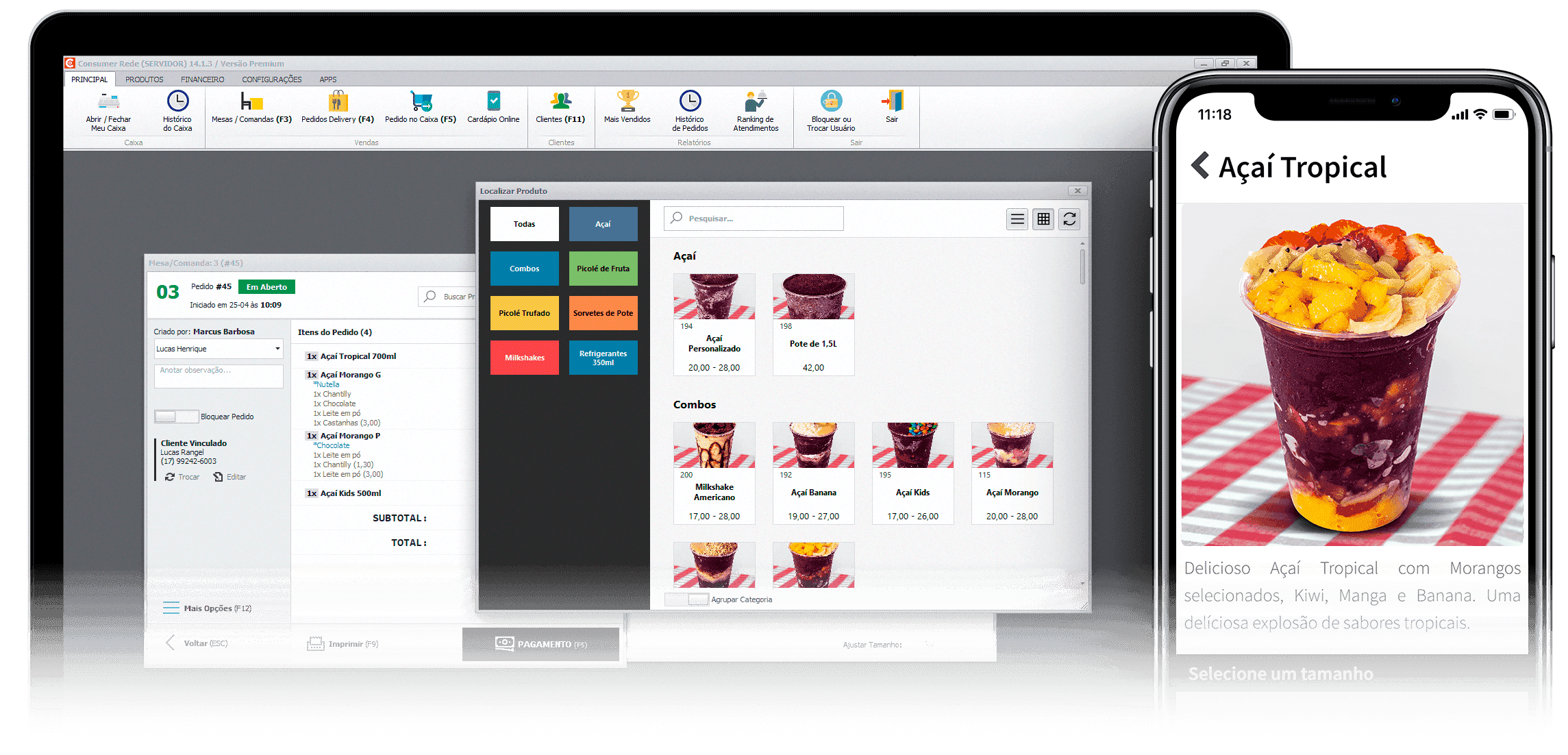 Sistema para Açaiterias e Lojas de Açaí